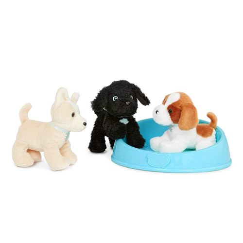 Pucci Pups – Adopt-a-Pup – Shih Tzu, Chihuahua, Poodle – Plush Toy Dogs with Dog Bed – Plush Dog for Kids Aged 2 and Up