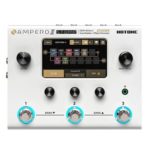 hotone guitar multi effects processor multi effects pedal touch screen guitar bass amp modeling ir cabinets simulation guitar effects pedal multi fx processor ampero ii stomp