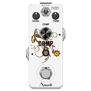 amuzik guitar compressor effect pedal analog vintage ultimate compression 2 modes comp effect pedals for electric guitar true bypass