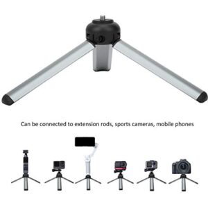 Table Tripod, Handheld Aluminium Alloy Action Camera Desktop Tripod Multi‑function Tripod for POCKET 2 for Photographers(Mini version Titanium)