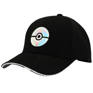 pokemon holographic pokeball men's elie flex black baseball cap