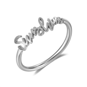 rmrewy sterling silver personalized name ring engraved name ring custom jewelry christmas gifts for women mom, size 5-12