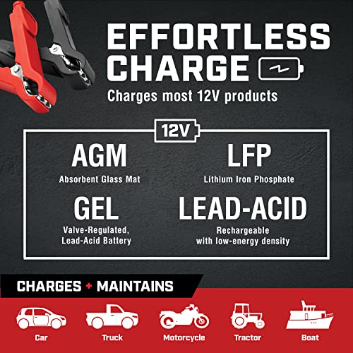 VoltForce 10A Battery Charger and Maintainer: Fully Automatic 6V and 12V Automotive Battery Charger for Cars, Motorcycle, ATVs, and More - Smart Battery Chargers VF-1004