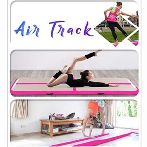 Lucear Inflatable Air Gymnastics Mat Training Mats 10ft/13ft/16ft/20ft Gymnastics Tracks for Home Use/Training Pink