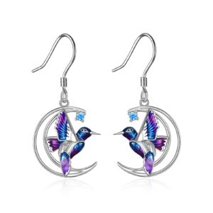 yfn hummingbird earrings bird dangle earrings sterling silver jewelry hummingbird gifts for women