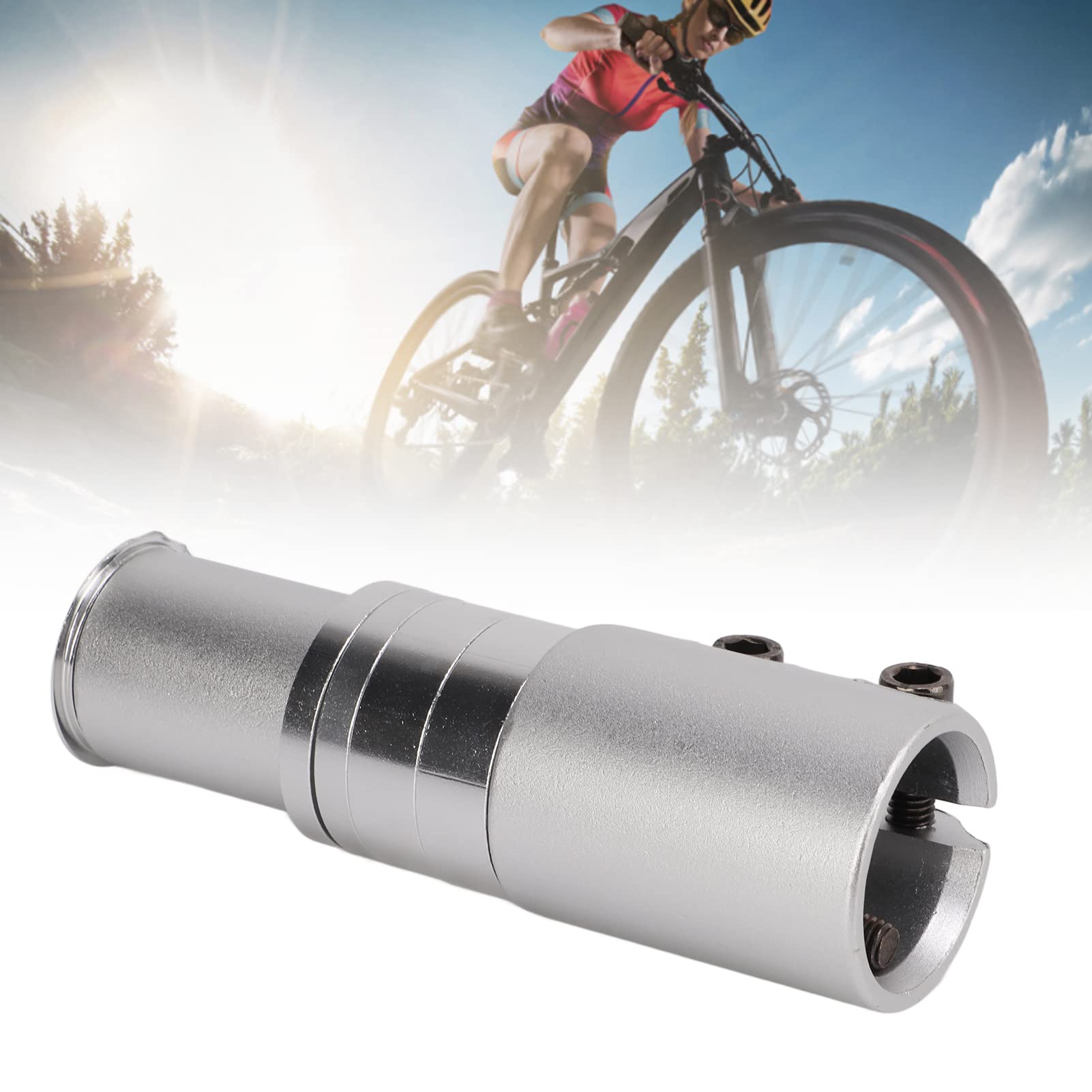 Dilwe Bike Stem Riser Adaptor, Aluminum Alloy Fork Stem Extender Up Adapter Suitable for Outdoor Mountain Road Bikes