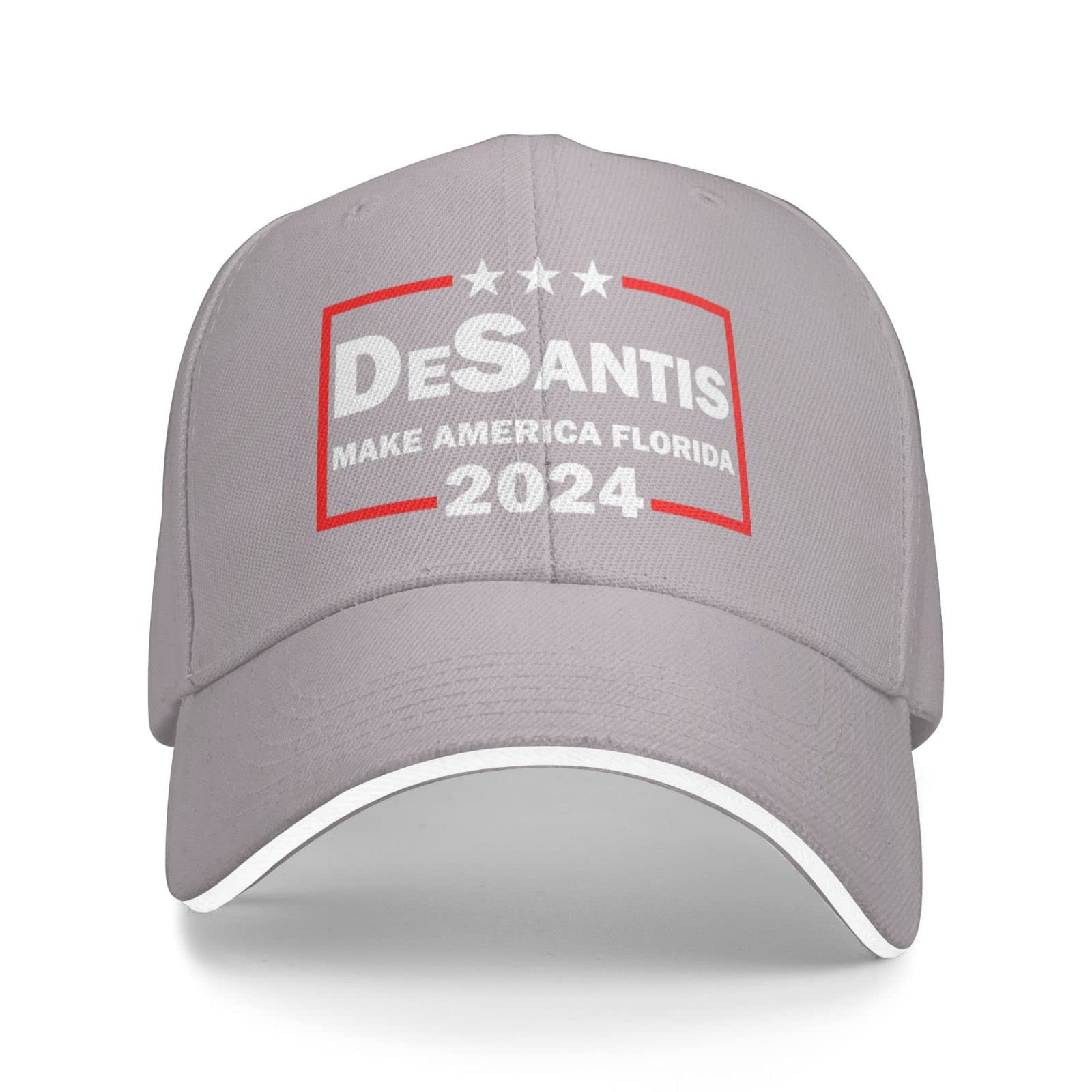 KATAKU Ron Desantis 2024 Make America Florida Baseball Cap Men Women Plain Adjustable Twill Low Profile Hat Gray