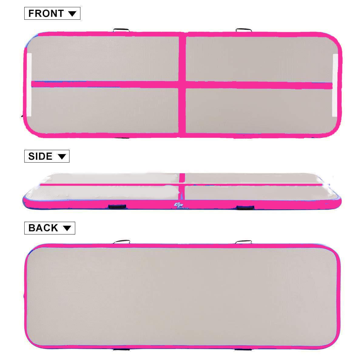 Lucear Inflatable Air Gymnastics Mat Training Mats 10ft/13ft/16ft/20ft Gymnastics Tracks for Home Use/Training Pink