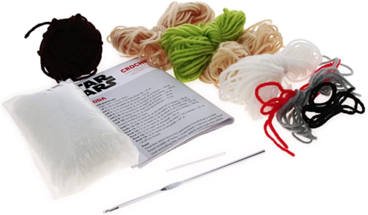 Star Wars Crochet Craft Kit - Make Princess Leia and Yoda - Everything You Need, multicolor