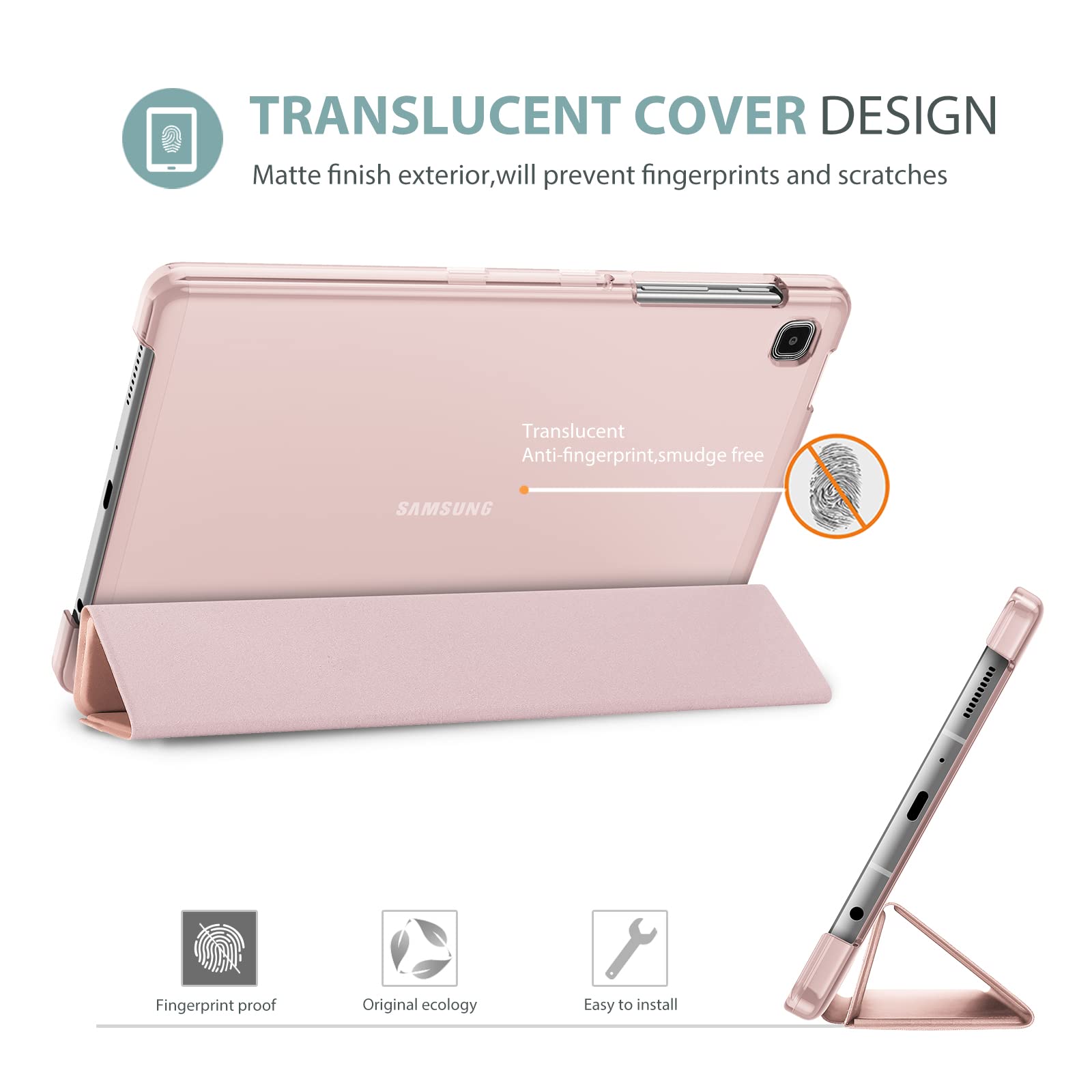 ProCase Cover for Samsung Galaxy Tab A7 Lite 8.7 Inch 2021 Tablet Model SM-T220/T225/T227，Slim Stand Hard Back Shell Protective Case for Galaxy Tab A7 Lite 8.7" -Rosegold