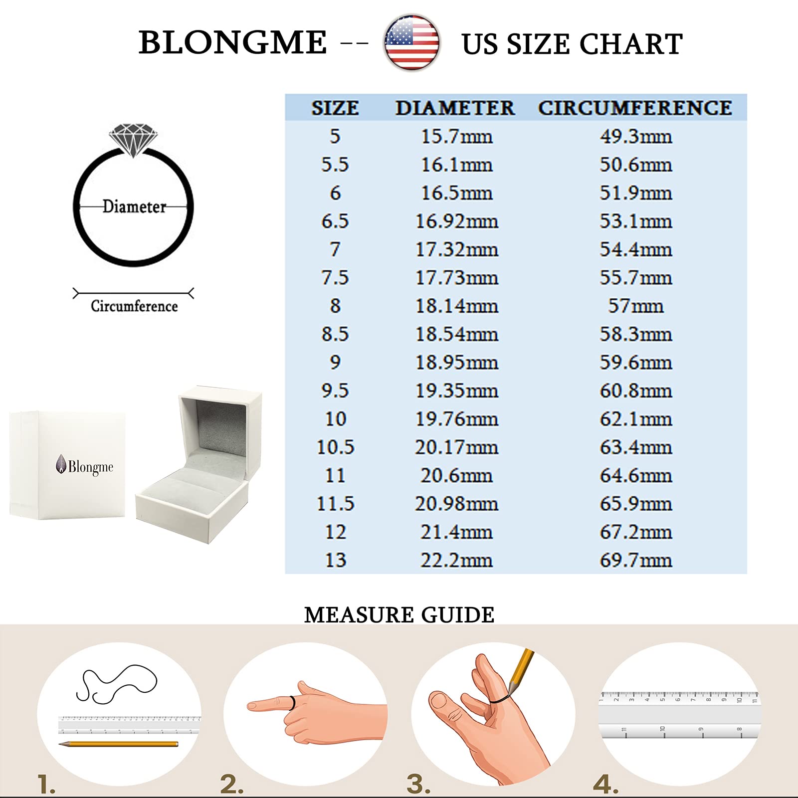 Blongme 1 Carat Moissanite Rings for Women Engagement Wedding band 925 Sterling Silver Round Solitaire Yellow Gold Size 7