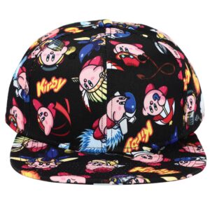 kirby sublimated all over print flat bill snapback hat multicolored