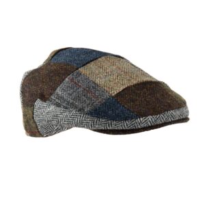 barefoot bagpiper patch harris tweed flat cap or scally cap for men scottish hat driving cap ivy cap irish flat hat newsboy hat (medium) grey