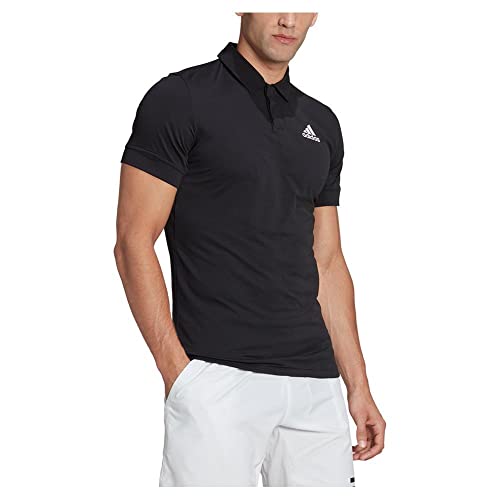 adidas Men's Tennis New York Freelift Polo Shirt, Black, Large