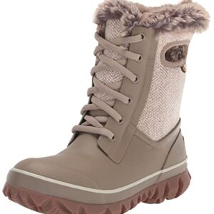 Bogs Womens Arcata Boot Snow, Cozy Cheveron-Taupe, 11