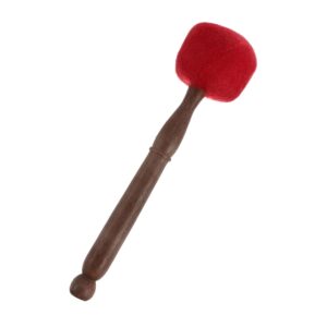 singing bowl mallet striker stick: wooden sound stick buddha red sound bowl mallet tibetan bowl felt wrapped striker for meditation yoga relaxation