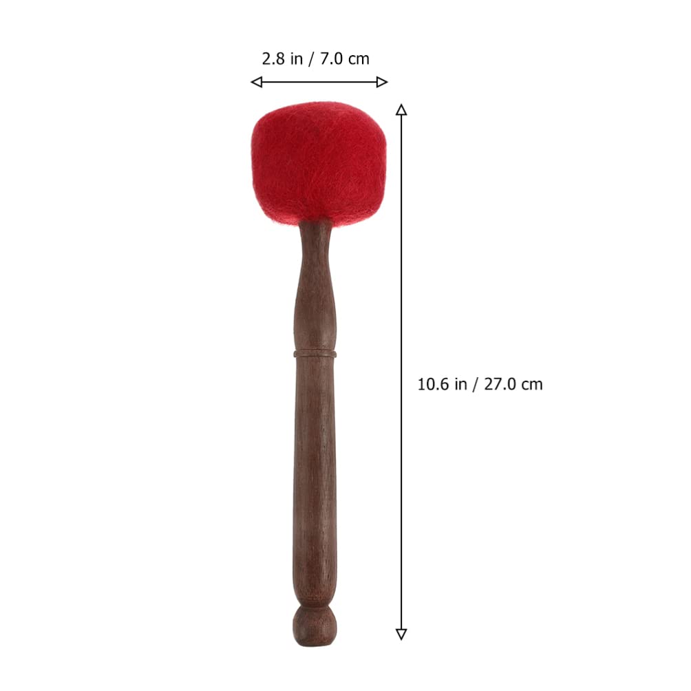 Singing Bowl Mallet Striker Stick: Wooden Sound Stick Buddha Red Sound Bowl Mallet Tibetan Bowl Felt Wrapped Striker for Meditation Yoga Relaxation