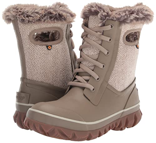 Bogs Womens Arcata Boot Snow, Cozy Cheveron-Taupe, 11