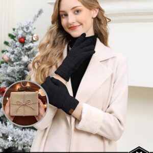 FZ FANTASTIC ZONE Womens Winter Touchscreen Gloves for Cold Weather, Chenille Warm Knit Gloves