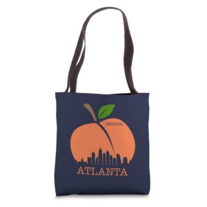 atlanta georgia peach skyline tote bag