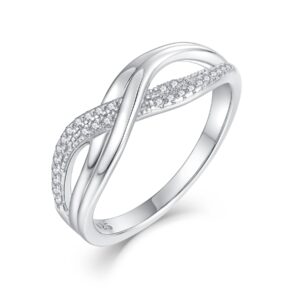 starchenie infinity ring for women 925 sterling silver twisted knot ring infinity statement rings size 7