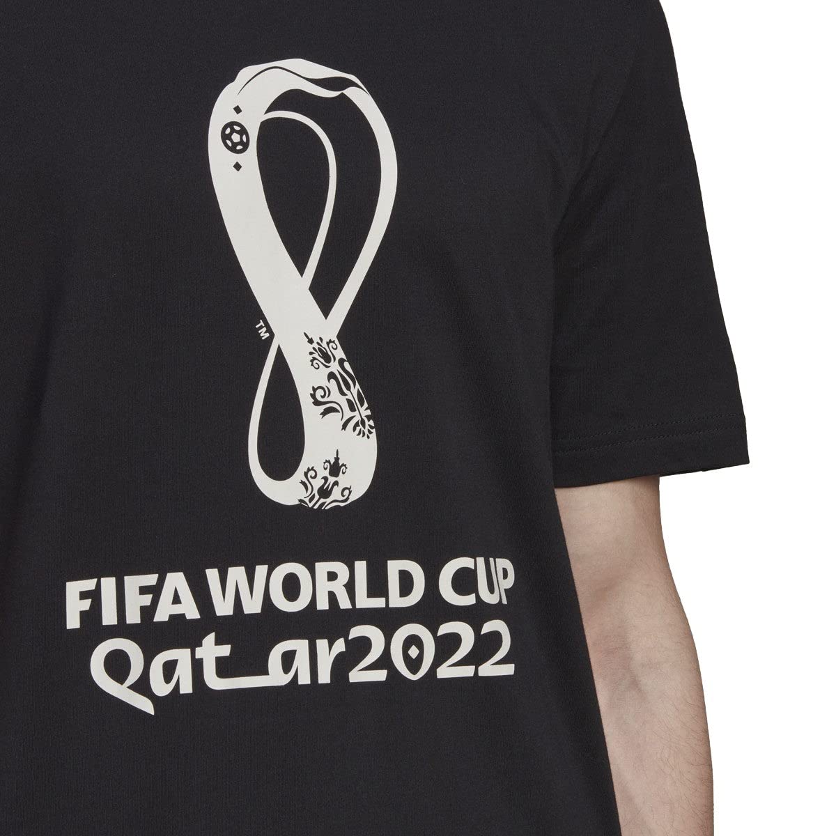 adidas Men's World Cup 2022 Tee, Black (Emblem), X-Large