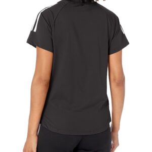 adidas Women's Hi Low Jersey Short Sleeve, Black/White, Large