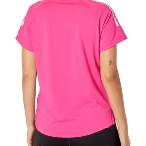 adidas Women's Hi Low Jersey Short Sleeve, Team Shock Pink/White, Large