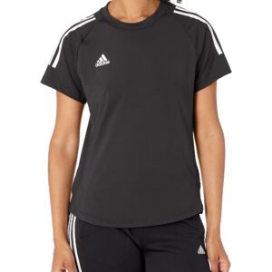 adidas Women's Hi Low Jersey Short Sleeve, Black/White, Large