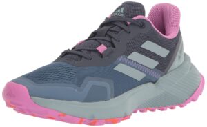 adidas women's terrex soulstride trail running shoe, wonder steel/magic grey metallic/pulse lilac, 7.5