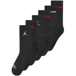 jordan baby boy's legend crew 6-pack (infant/toddler/little kids/big kids) black 9-11 (shoe size 5-7 big kid)