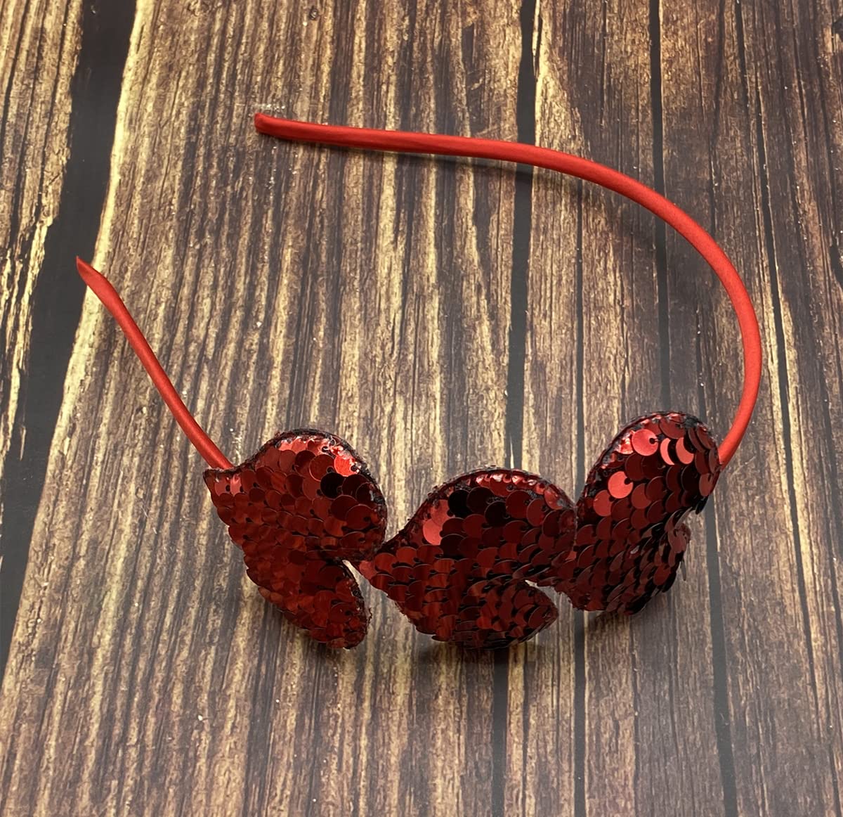 Dzrige Valentine's Day Heart Headband,Red Sequin Love Hair Band Hoop,Glitter Heart Shaped Hair Accessoires for Girls Women Valentine's Day New Year Wedding Birthday Party Gift