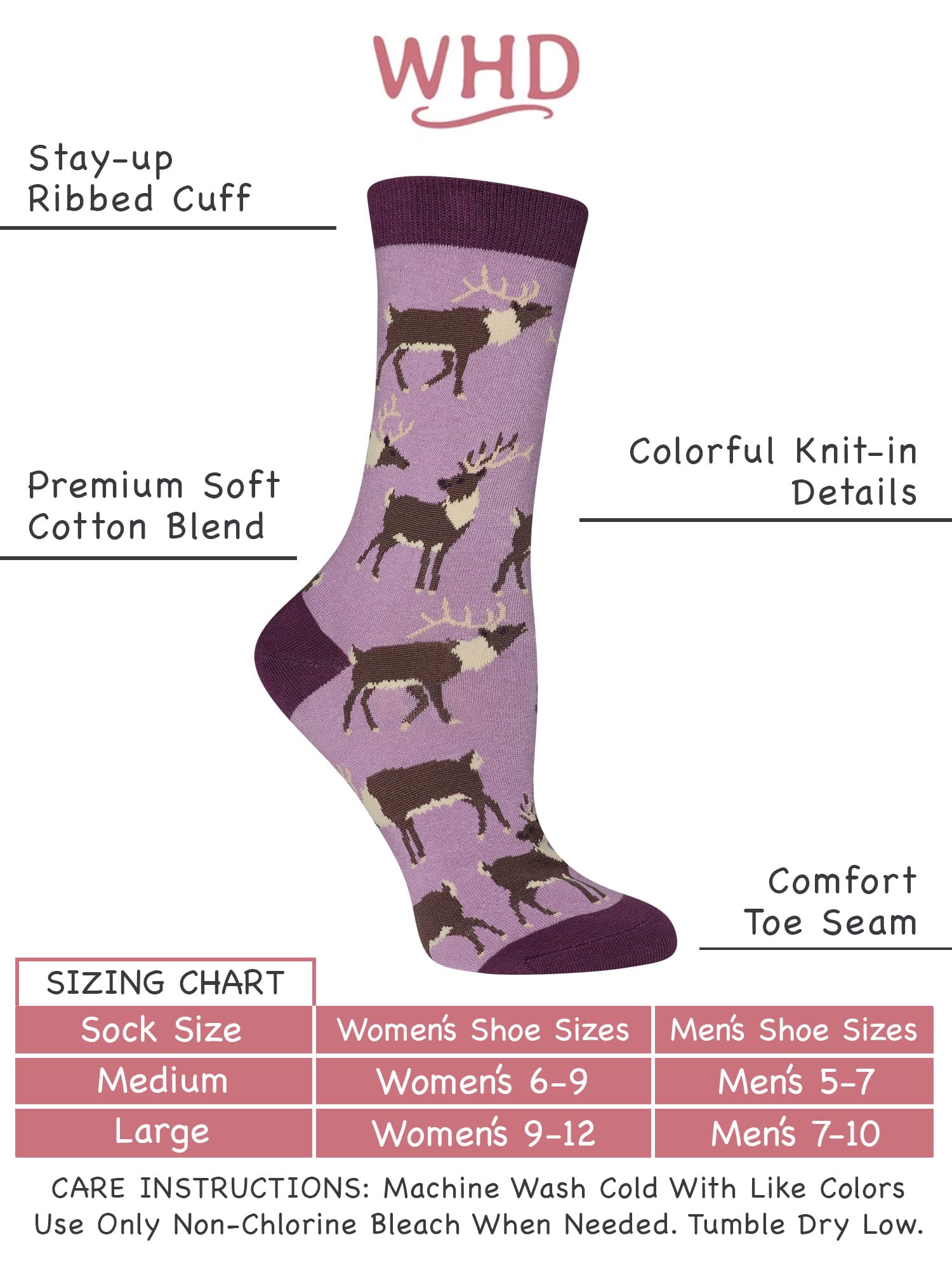 WHD Elk Socks (Purple, Medium)