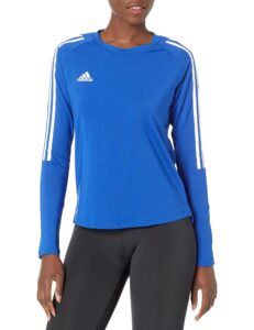 adidas women's hi low jersey long sleeve, team royal blue/white, medium