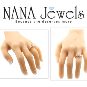 NANA Jewels 2.00ct Princess Lucita Solitaire Engagement Ring Wedding Set Pure Brilliance Zirconia in Silver Size 7