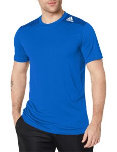 adidas men's designed 4 training heat.rdy high intensity tee, team royal blue, large