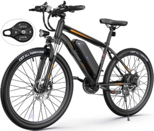 wooken electric bike for adults with peak 750w motor, 27.5'' ebike with 48v 499wh removable battery, up to 55 miles electric mountain bike, 21.6mph adults electric bicycle with lcd display, 21 speed