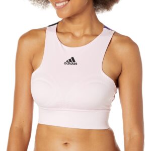 adidas women's tennis us series crop top, clear pink, small