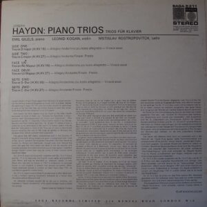 Joseph Haydn: Piano Trios - Emil Gilels, Leonid Kogan & Mstislav Rostropovich