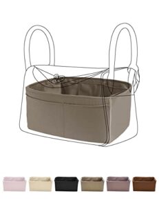 dgaz purse organizer insert，silk bag organizer，luxury handbag & tote shaper fits lindy 19/26/30/34 bags（etoupe grey，ld26）