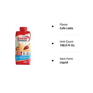 Premier Protein Shakes, Strawberries & Cream, 11 Fluid Ounce (Pack of 18)