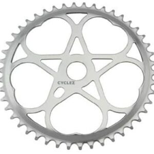 CYCLEZ One-Piece Beach Cruiser Crankset Includes 46 Teeth Chrome Sprocket (46T), 170mm Crank, and Complete Bottom Bracket Replacement Kit (Hearts)