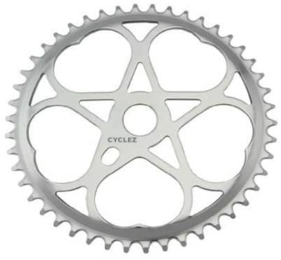 CYCLEZ One-Piece Beach Cruiser Crankset Includes 46 Teeth Chrome Sprocket (46T), 170mm Crank, and Complete Bottom Bracket Replacement Kit (Hearts)