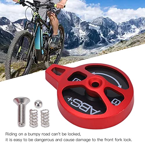 Drfeify BOLANY Aluminum Bicycle Fork Lock Cover Shoulder Control Shock Absorber Speed Lock Cover Cap Bicycle Shoulder Control Accessory, red