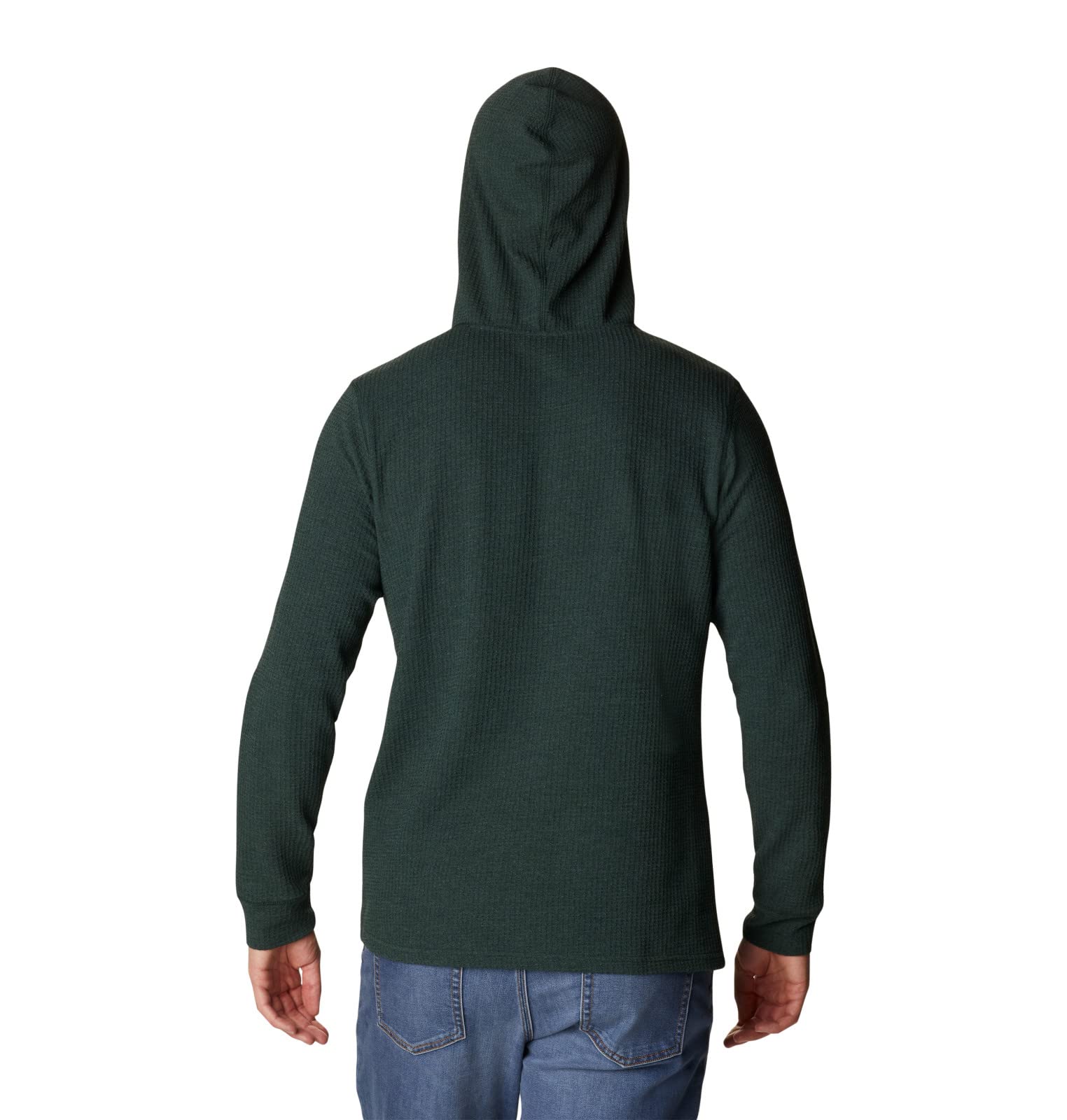 Columbia Men's Pine Peak Waffle Hoodie, Spruce Heather, Medium