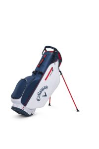 callaway golf 2022 fairway plus stand bag, double strap, navy/white/red color