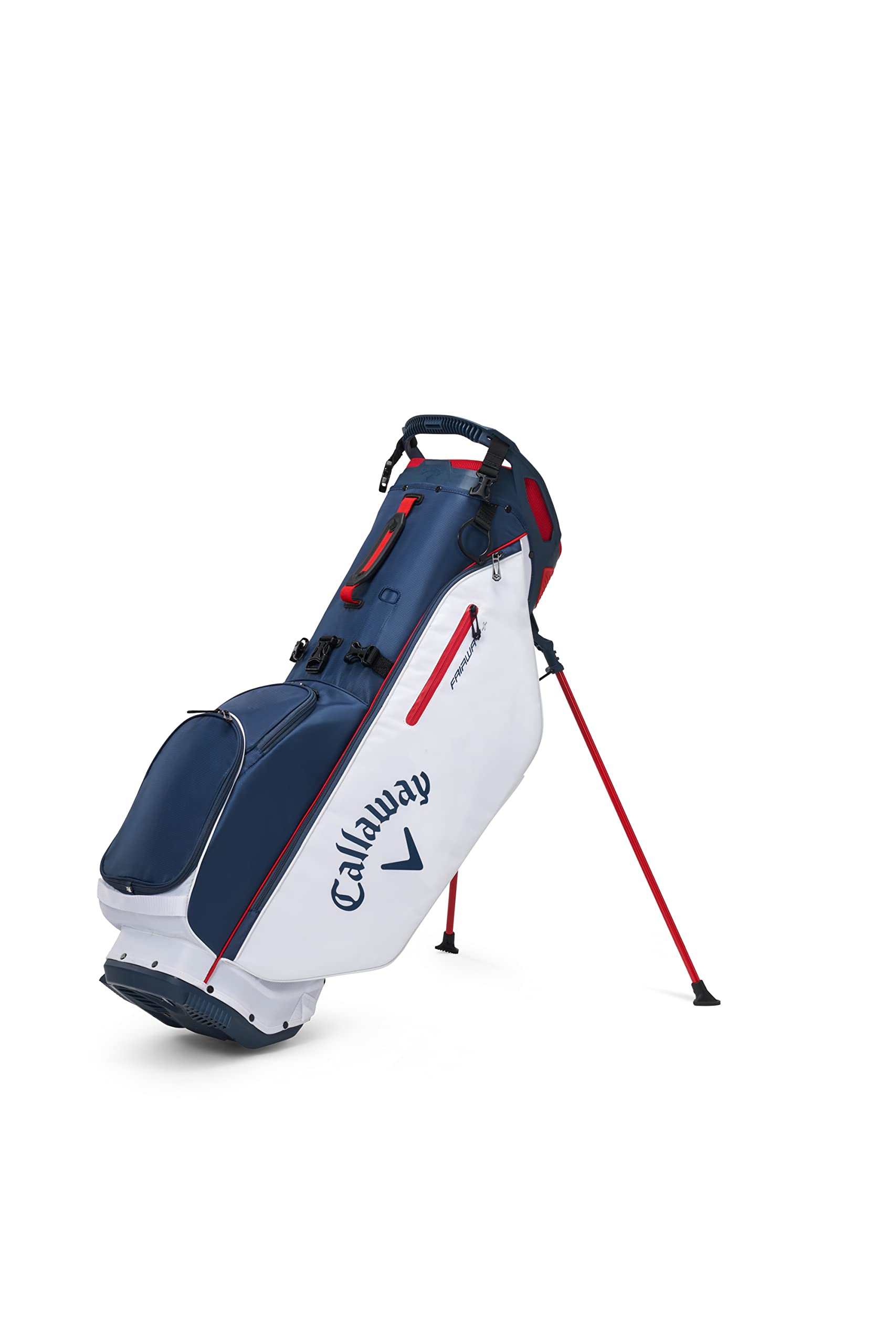 Callaway Golf 2022 Fairway Plus Stand Bag, Double Strap, Navy/White/Red Color