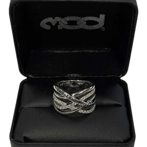 Harley-Davidson Women's Twisted Bling H-D Tapered Band Ring - Silver (8)