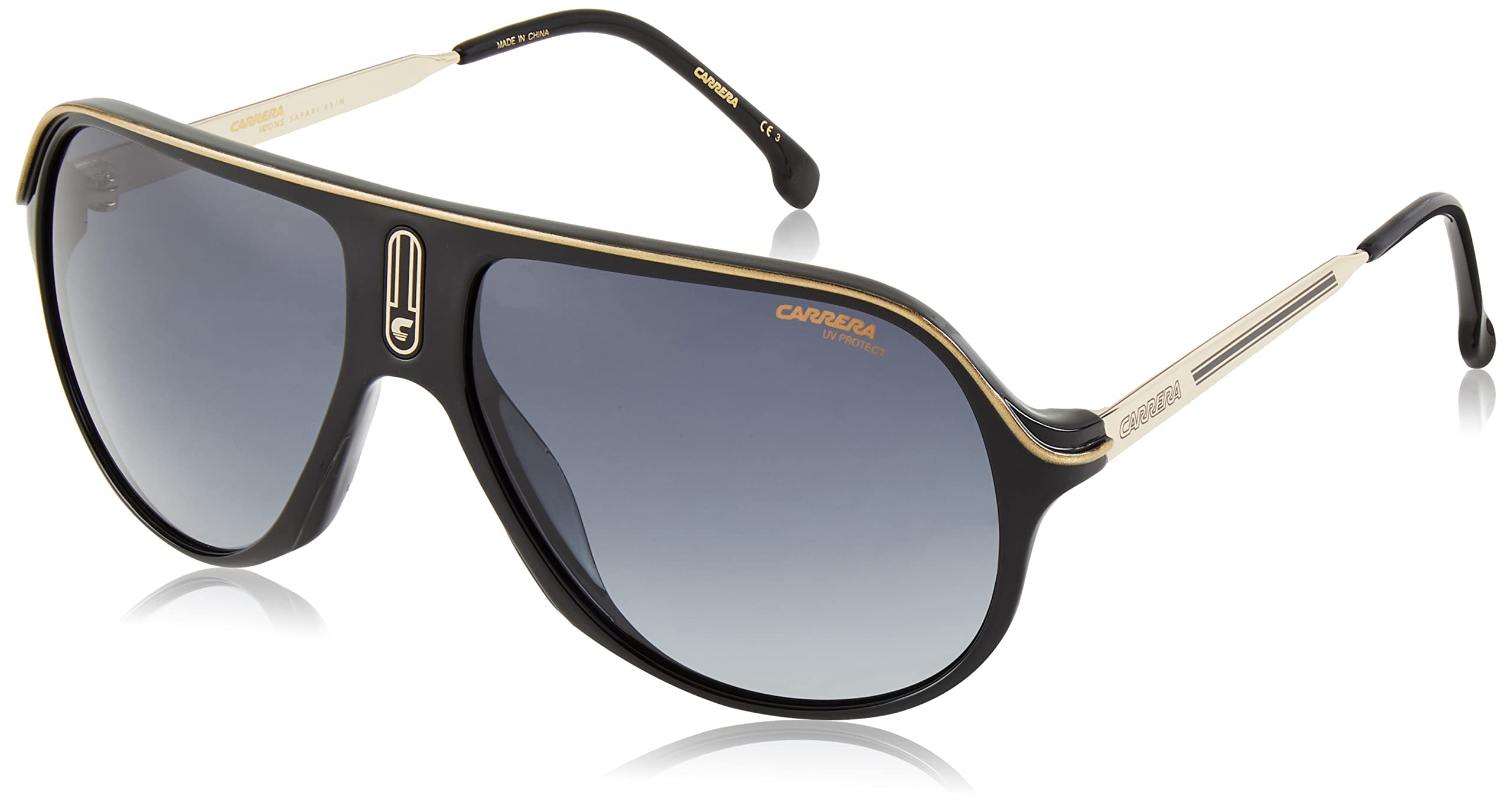 Carrera Unisex Sunglass Style Safari65/N Rectangular, Black/Grey Shaded, 62mm, 15mm