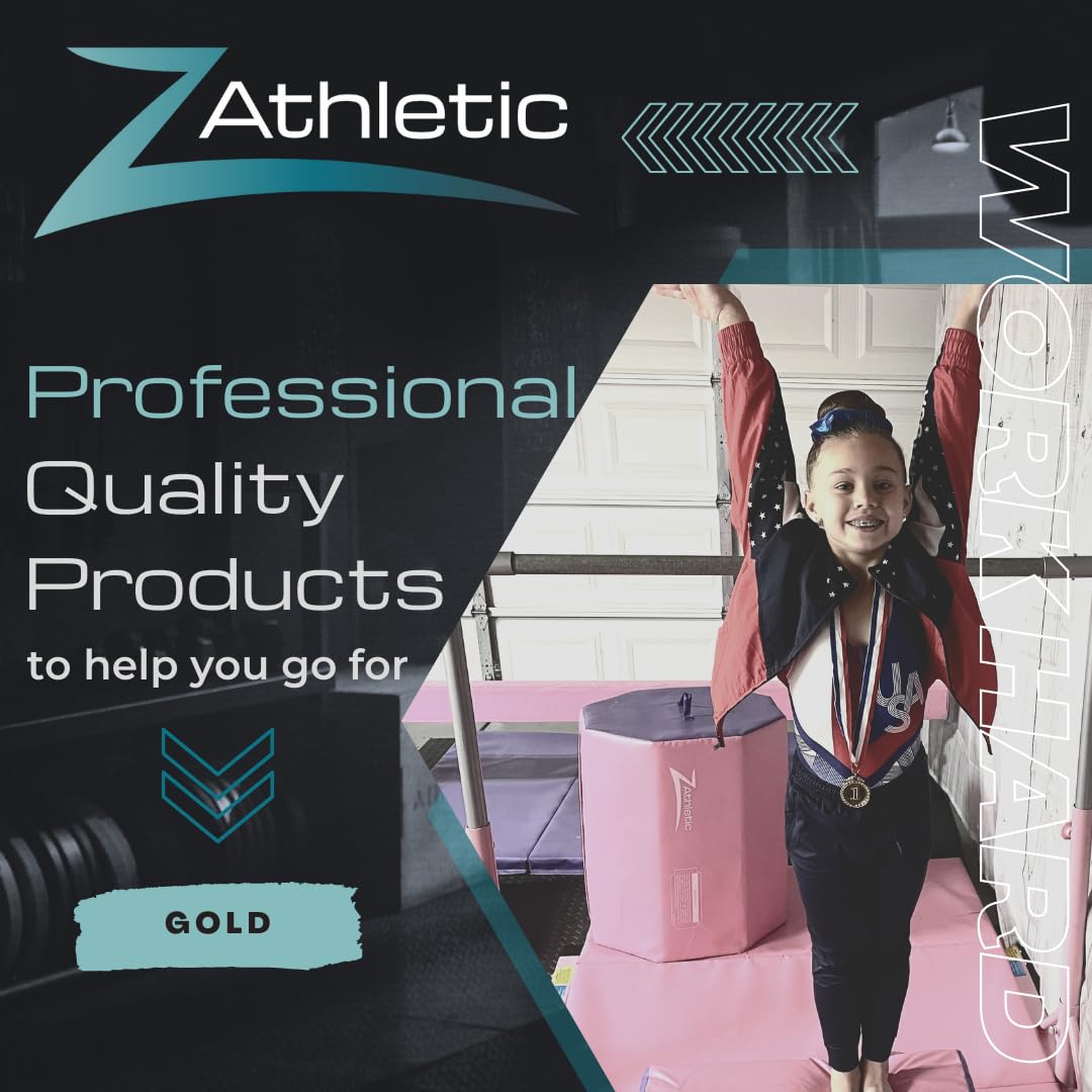 Z ATHLETIC Kip Bar and Folding Gymnastics Mat, 4 Ft x 8 Ft x 2 in